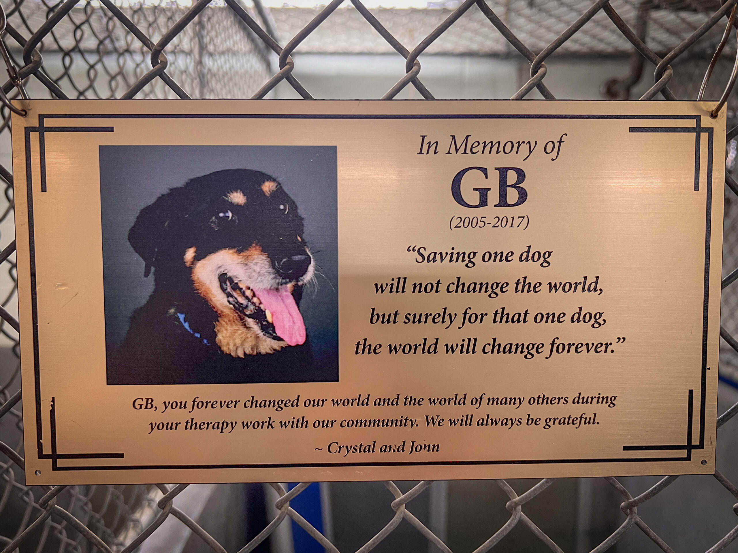 Lifetime Kennel Plaques - Animal Shelter Foundation